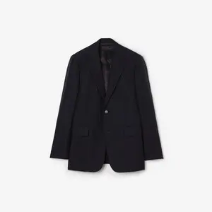 Burberry Wool Mohair Tailored Jacket - Navy