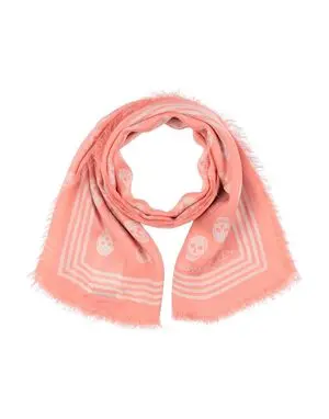 Alexander McQueen Woman Scarf White Size - Modal Salmon Pink