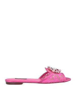 Dolce & Gabbana Sandals In Viscose, Silk, Cotton, And Polyamide Fuchsia