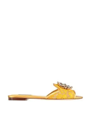 Dolce & Gabbana Sandals In Viscose, Silk, Cotton, And Polyamide Yellow