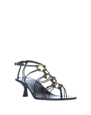 Cult Gaia Leather Thong Sandals - Black