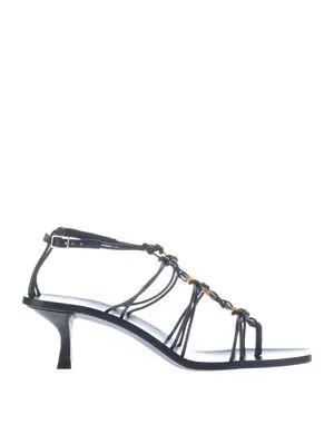 Cult Gaia Leather Thong Sandals - Black