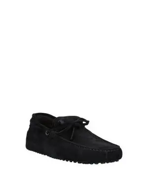 TOD'S Suede Driving Loafers - Black