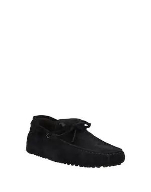TOD'S Suede Driving Loafers - Black
