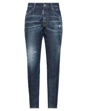 Dsquared2 Jeans In Cotton, Elastane, Cow Leather, And Glass