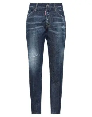 Dsquared2 Jeans In Cotton, Elastane, Cow Leather, And Glass