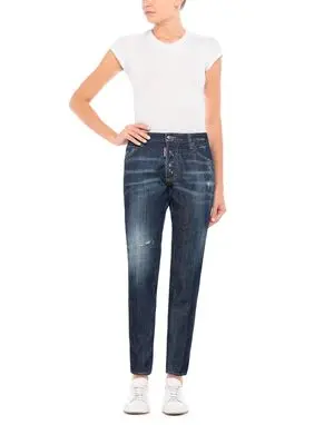 Dsquared2 Jeans In Cotton, Elastane, Cow Leather, And Glass