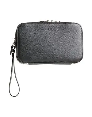 Dunhill Leather Clutch With Detachable Top Handle - Black