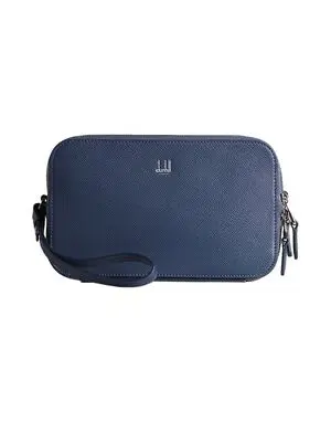 Dunhill Leather Clutch With Detachable Top Handle Dark Blue