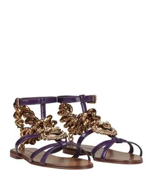 Dolce & Gabbana Calfskin Sandals - Purple