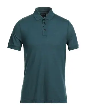 Giorgio Armani Man Polo Shirt Brick Size 38 Virgin Wool, Wool Dark Green