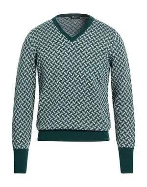 DRUMOHR Jacquard Knit Cashmere Sweater Green