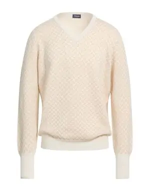 DRUMOHR Jacquard Knit Cashmere Sweater - White