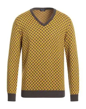 DRUMOHR Jacquard Knit Cashmere Sweater Yellow