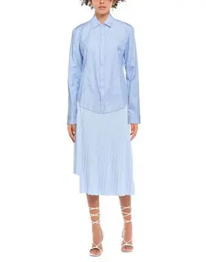 Versace Striped Embroidered Cotton Shirt - Sky Blue