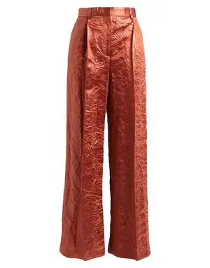 MSGM Wide-Leg Crinkled Pants Rust