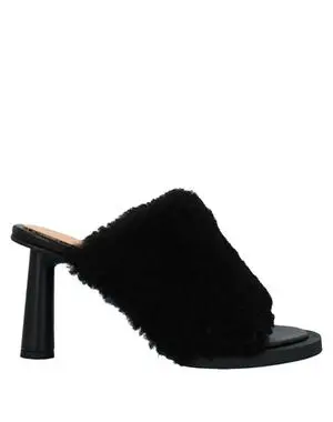 Jacquemus JACQUEMUS Shearling Heeled Sandals Black