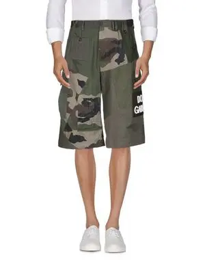 Dolce & Gabbana Military Patchwork Cargo Bermuda Shorts - Green