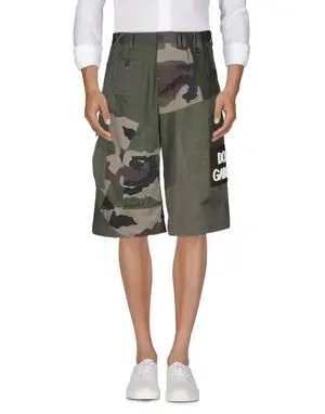 Dolce & Gabbana Military Patchwork Cargo Bermuda Shorts - Green