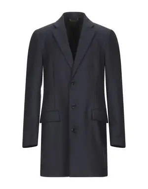 Dolce & Gabbana DOLCE & GABBANA Single-Breasted Flannel Coat Dark Blue