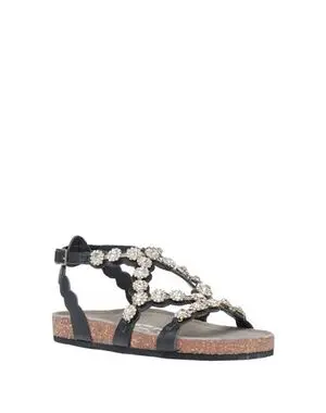 STRATEGIA Leather Sandals With Crystal Embellishments
