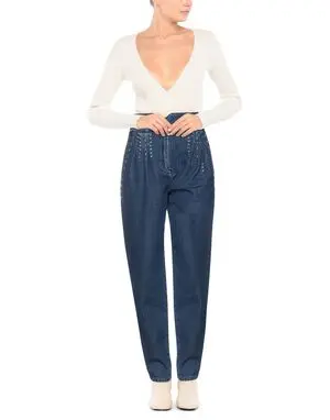 Alberta Ferretti Denim Jeans With Rhinestones
