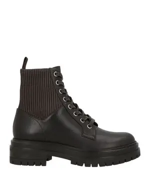 GIANVITO ROSSI Leather And Textile Combat Boots