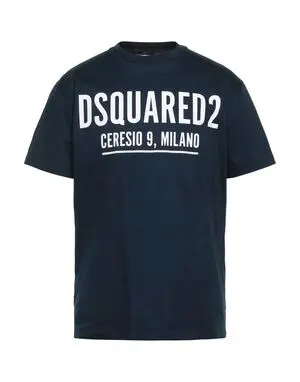 Dsquared2 Man T-shirt Black Size Xs Cotton Dark Blue