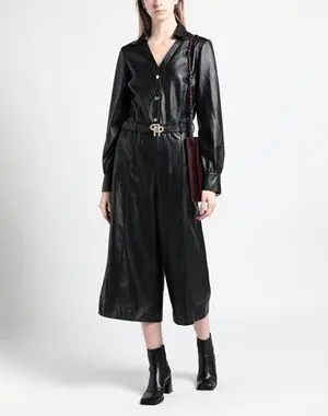 Pinko Coated Fabric Jumpsuit With Belt
