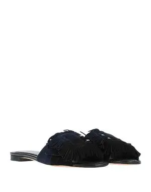 TOD'S Leather Slide Sandals - Black