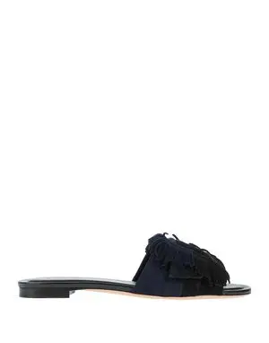 TOD'S Leather Slide Sandals - Black