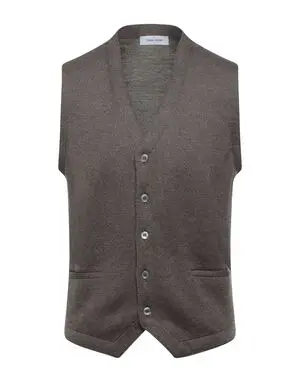 GRAN SASSO Lightweight Virgin Wool Cardigan Vest - Grey