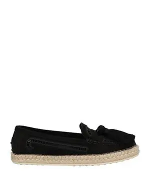 TOD'S Leather Espadrilles - Black