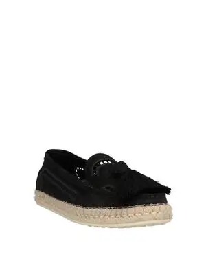 TOD'S Leather Espadrilles - Black