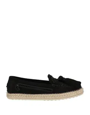 TOD'S Leather Espadrilles - Black