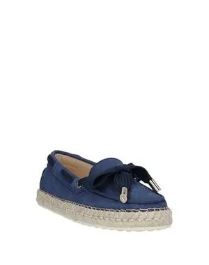 TOD'S Suede Espadrille Loafers With Bow Detailing - Blue