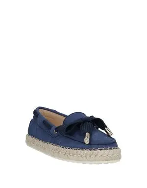 TOD'S Suede Espadrille Loafers With Bow Detailing - Blue