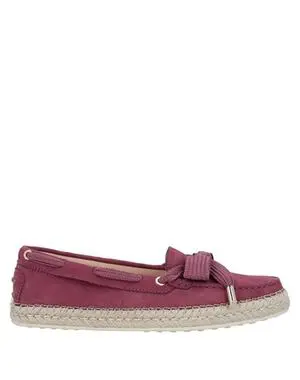 TOD'S TOD'S Suede Espadrille Loafers With Bow Detailing Red