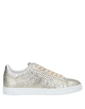 TOD'S Laminated Leather Sneakers Platinum