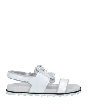 ROGER VIVIER Sandals In Soft Leather And Techno Fabric White