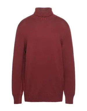 DRUMOHR Turtleneck Merino Wool Sweater Brick Red