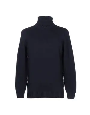 DRUMOHR Turtleneck Merino Wool Sweater Dark Blue