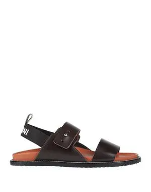 POLLINI Sandals Size Leather - Dark Brown