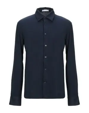 CRUCIANI Man Shirt Midnight Blue Size 44 Cotton, Elastane Dark Blue