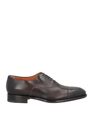 Santoni Lace-up Shoes In Soft Leather - Brown