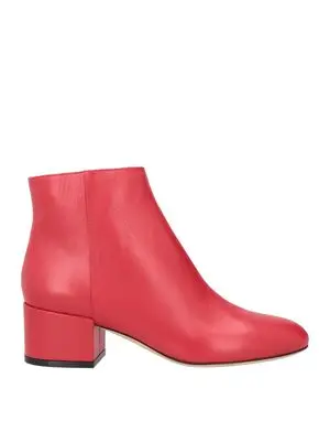 SERGIO ROSSI Ankle Boots In Leather - Red