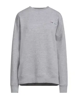THE EDITOR Fleece Sweatshirt With Embroidered Detailing - Grey