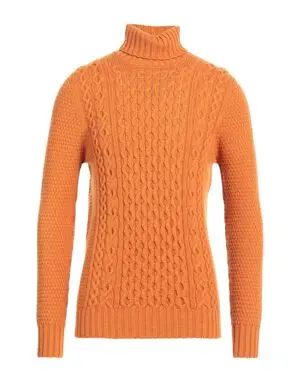 DRUMOHR Turtleneck Cable Knit Lambswool Sweater Rust
