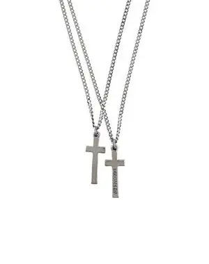 Dsquared2 Brass Cross Pendant Necklace - Grey