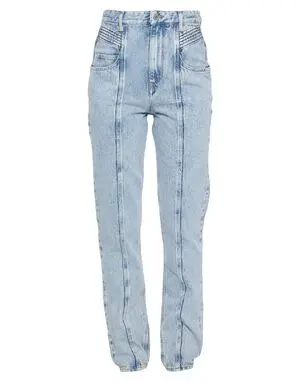 MARANT ETOILE Straight Leg Jeans In Light Wash Denim - Blue